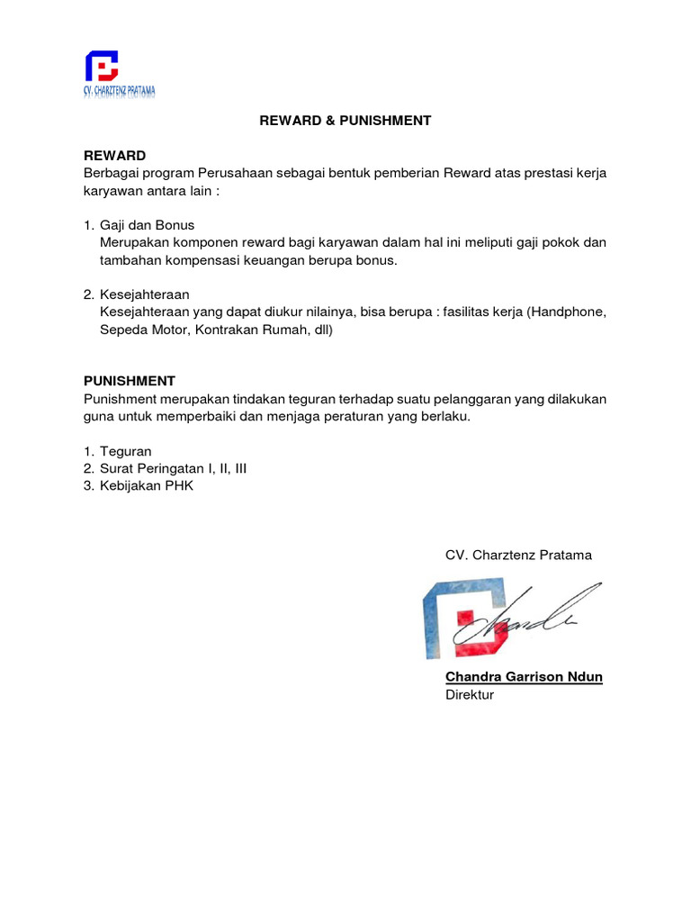 Reward Dan Punishment | PDF