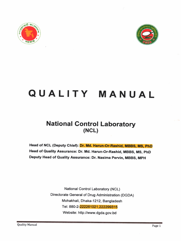Quality Manual of NCL | PDF