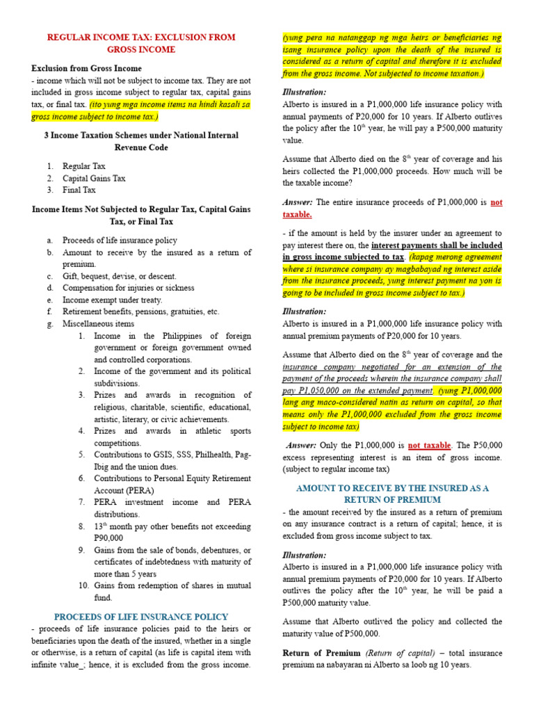 Regular Income Tax | PDF | Gross Income | Taxes