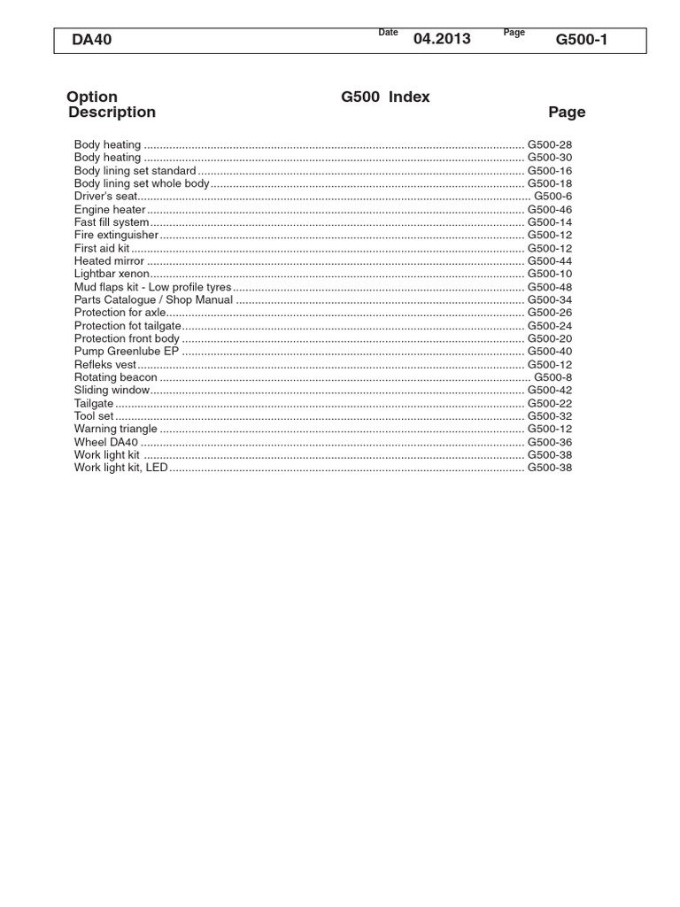G500 - Option | Download Free PDF | Motor Vehicle | Land Vehicles