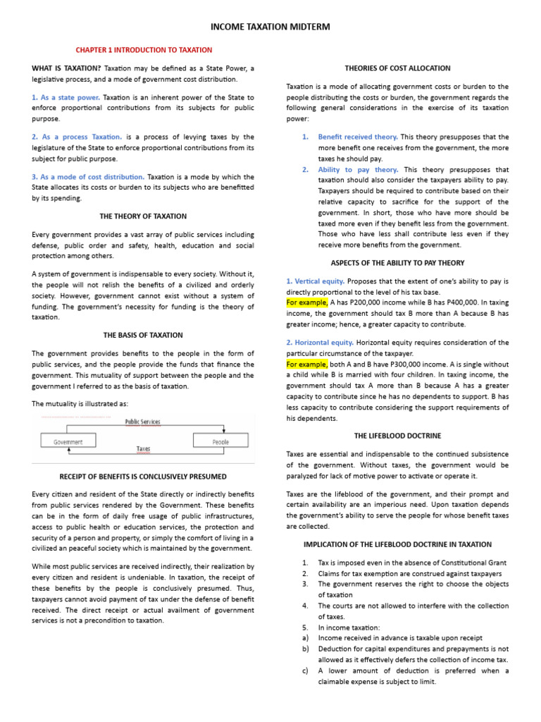 Understanding Income Taxation Basics | PDF | Taxes | Taxation In The ...