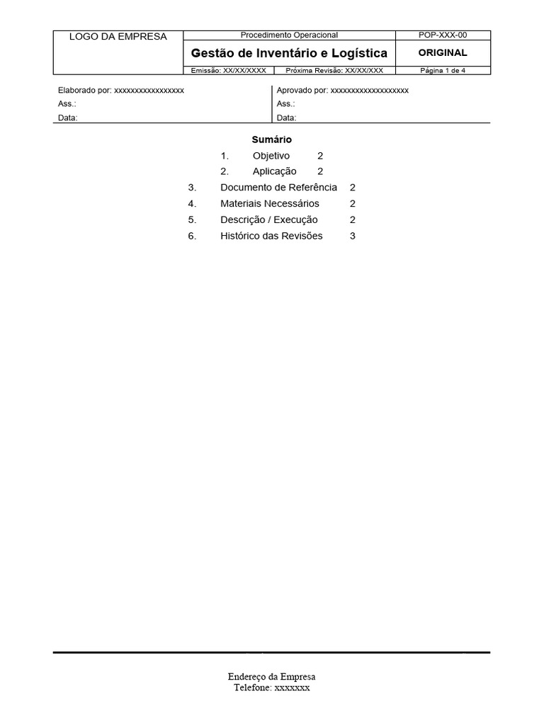 POP Gestão de Inventário e Logística | PDF | Logística | Armazém