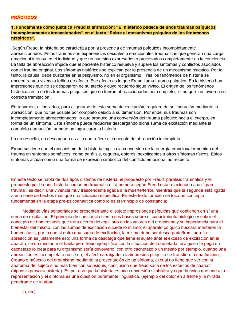 PARCIAL PSA preguntas | PDF | Trauma psicólogico | Neurosis