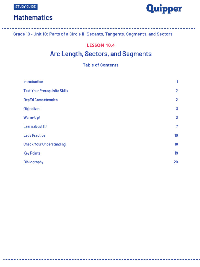 ME Math 10 Q2 1004 SG | PDF | Circle | Trigonometric Functions
