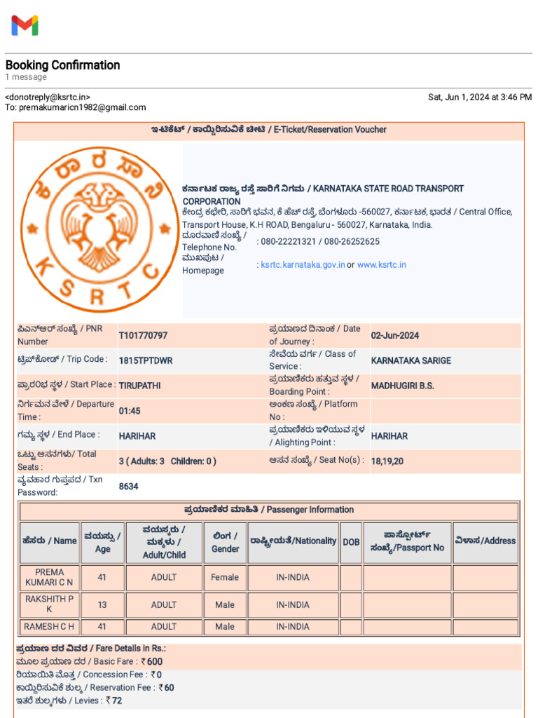 Gmail - Booking Confirmation | PDF