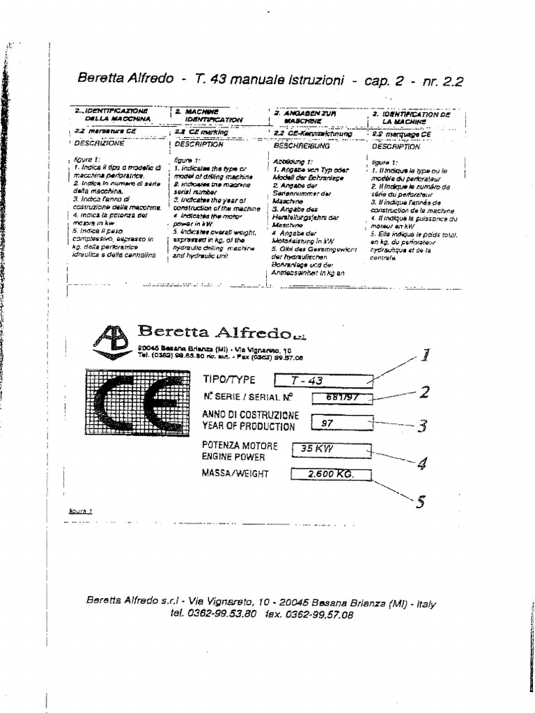 Beretta T43-1A Cabeza de Rotación | PDF