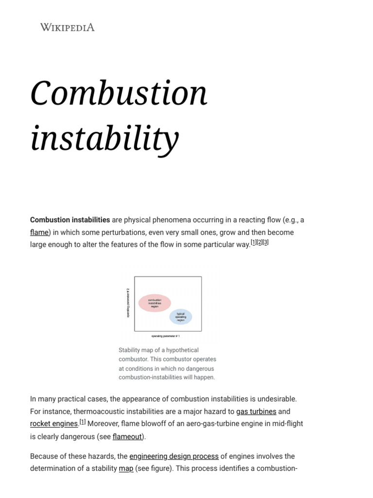 Combustion Instability - Wikipedia | PDF | Chemical Engineering | Mechanical Engineering