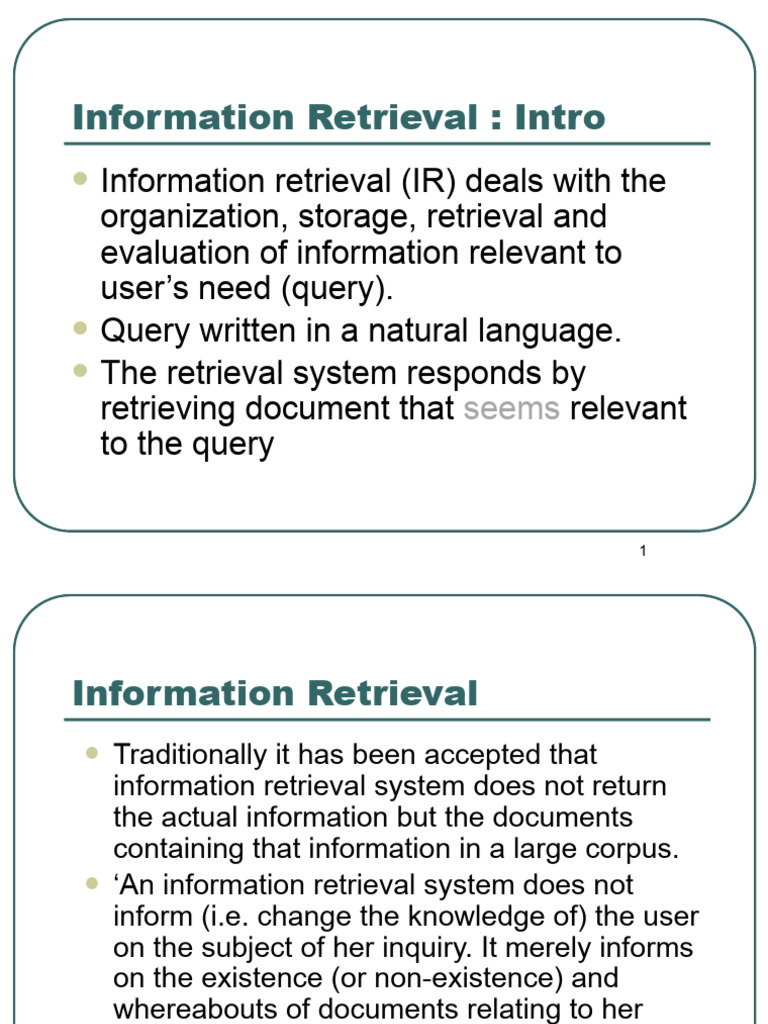 IR Lecture 1b | PDF | Information Retrieval | Computer Data