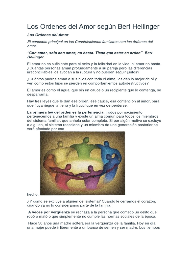 Los Ordenes Del Amor Según Bert Hellinger (2) | PDF | Amor