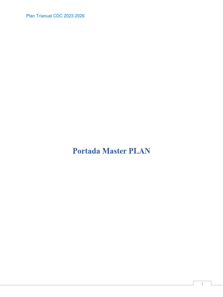 Master Plan CDC S 2023-2026 | PDF | Desarrollo sostenible | Planificación