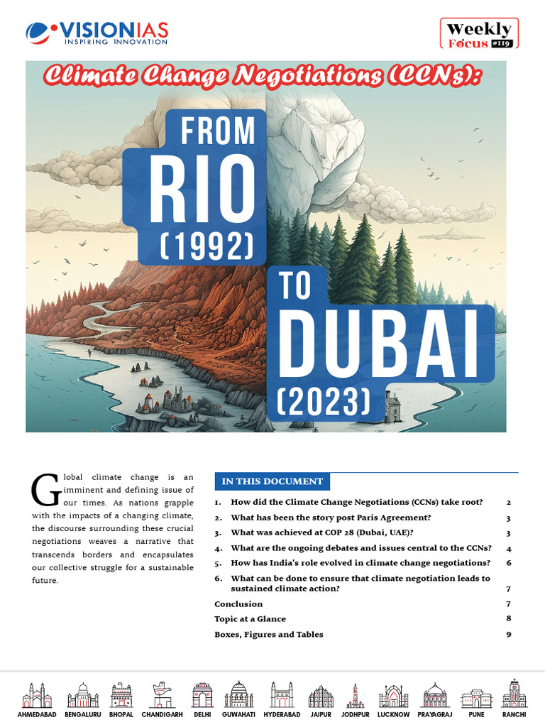 VisionIAS Weekly Focus March 2024 Climate Change Negotiations (CCNS) From Rio (1992) To Dubai ...