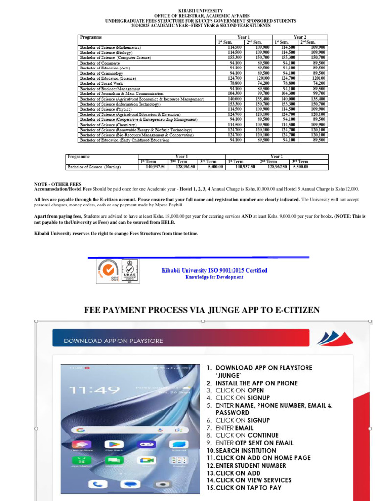 Personal Cheques, Money Orders, Cash or Any Payment Made by Mpesa Paybill | PDF | Bachelor's ...