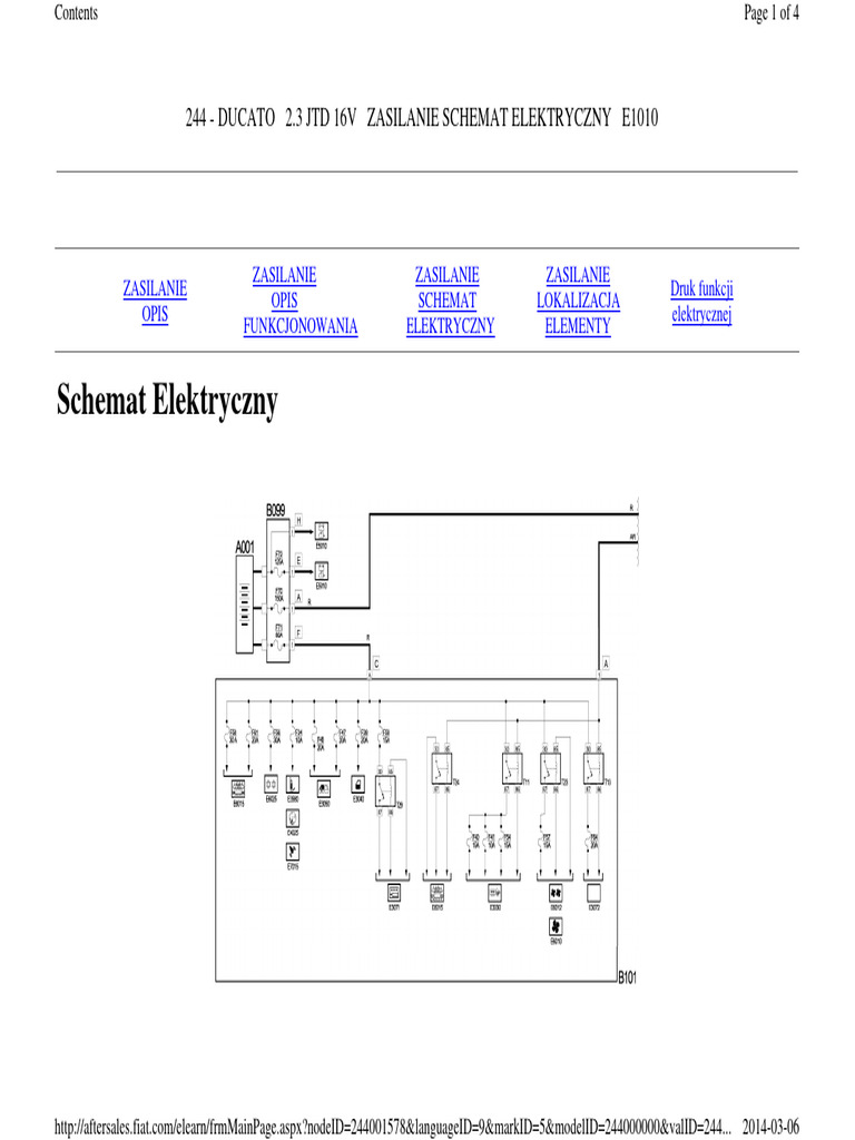 Schemat - Elektryczny - Zasilanie Ducato 2.8 Jtdi | PDF