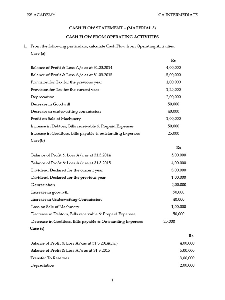 Cash Flow Statement Operating Activity (Mat 3) (2) LJH | PDF | Equity ...