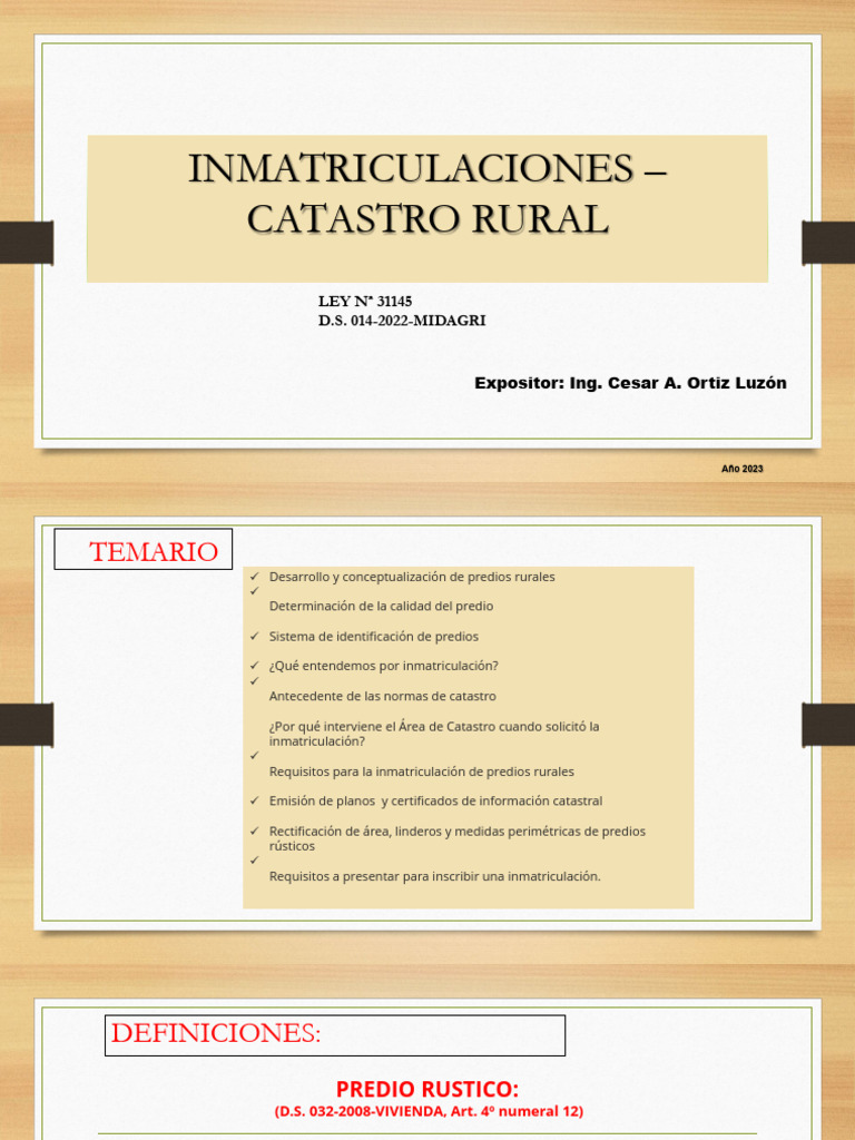 Inmatriculaciones - Catastro Rural | PDF | Propiedad | Planificación urbana