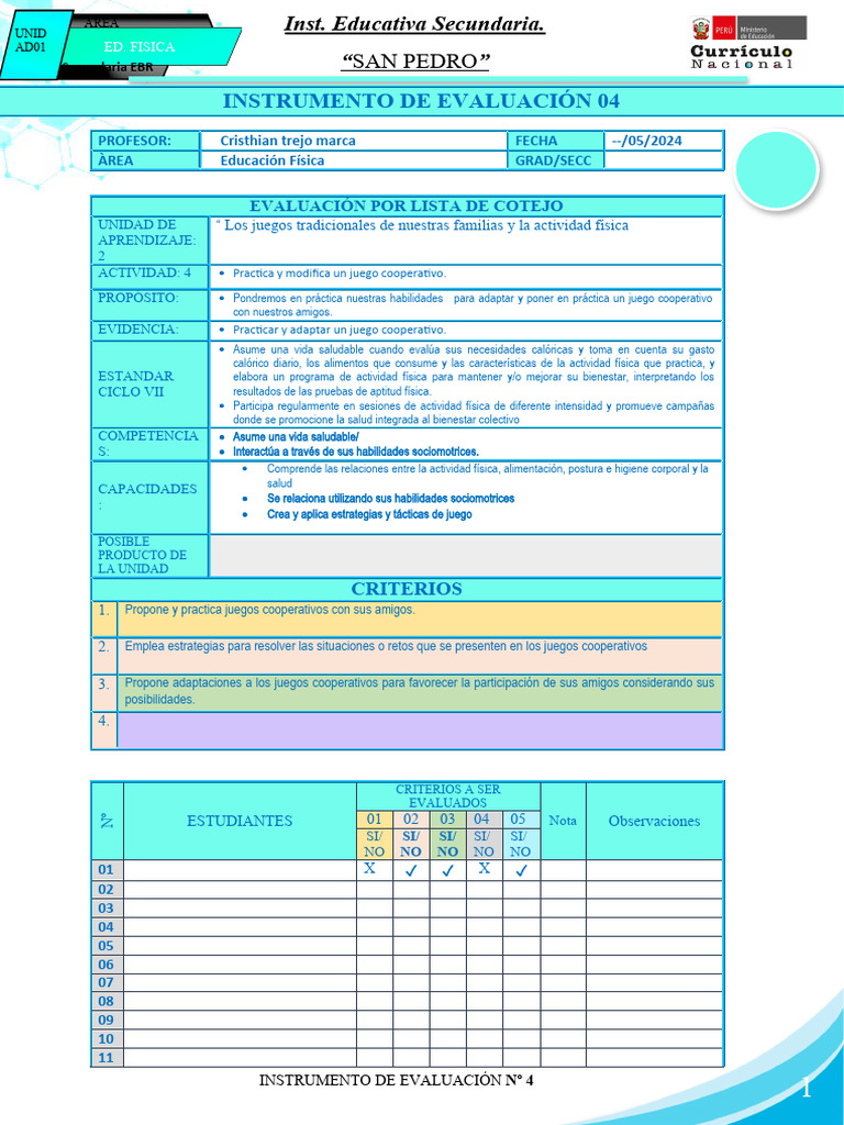 D3º4º LC Act 4 - Ef-U2 | Descargar gratis PDF | Evaluación