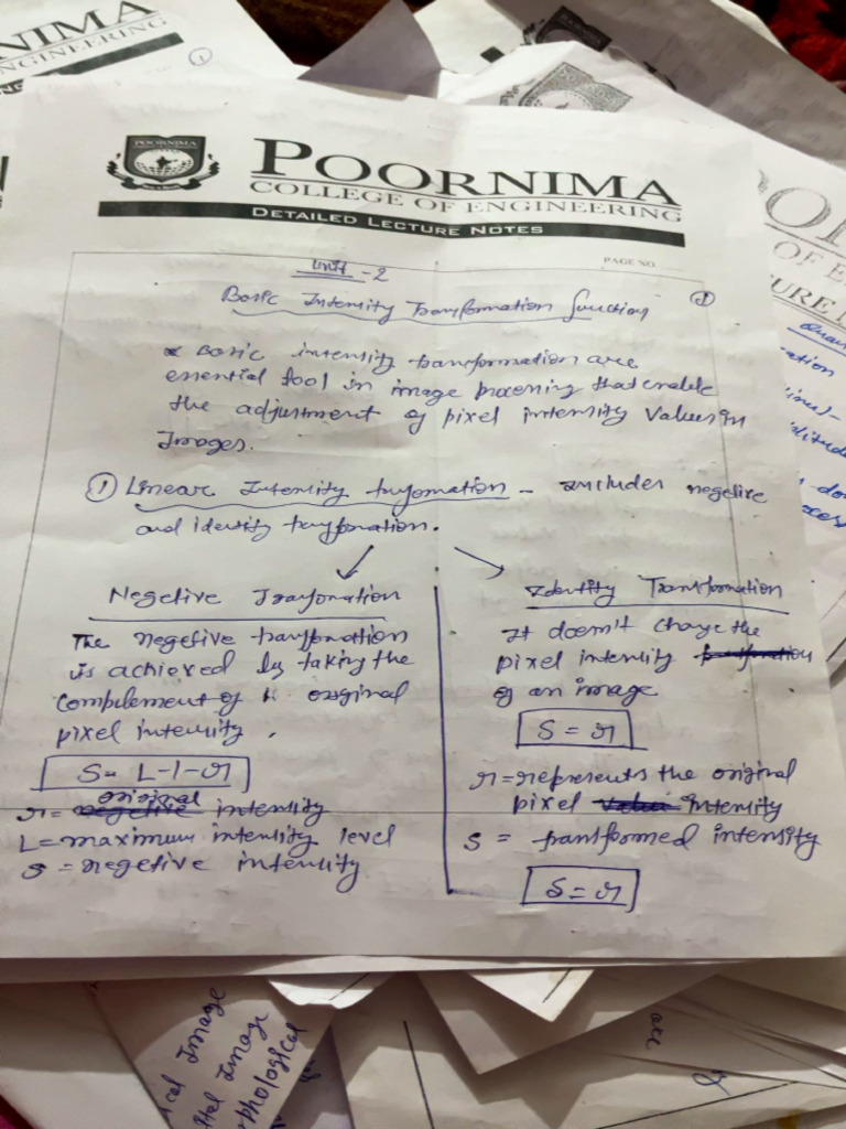 Unit 2 - Intensity Transformation | PDF