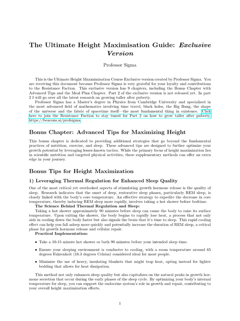 The Ultimate Height Maximisation Guide: Exclusive: Bonus Chapter ...