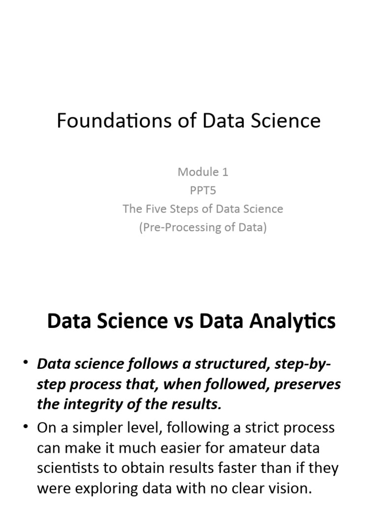 Module 1 Ppt5 Pre Processing Of Data Pdf Data Level Of