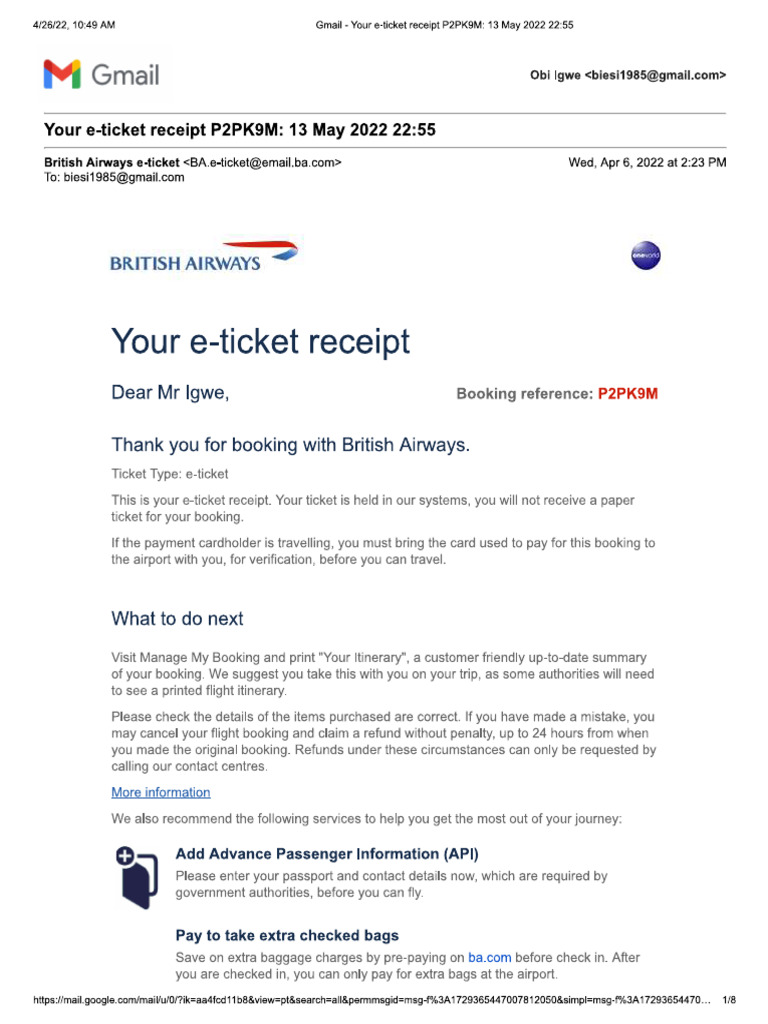 BA Ticket May22 | PDF