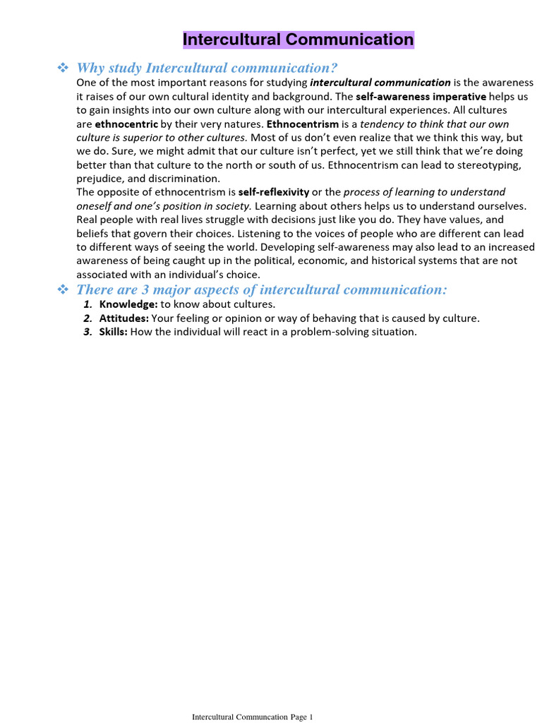 Intercultural Communcation | PDF | Communication | Cross Cultural ...
