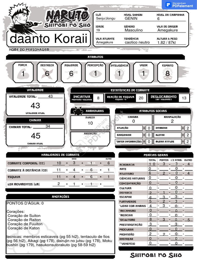 Ficha Masako (Naruto) | PDF