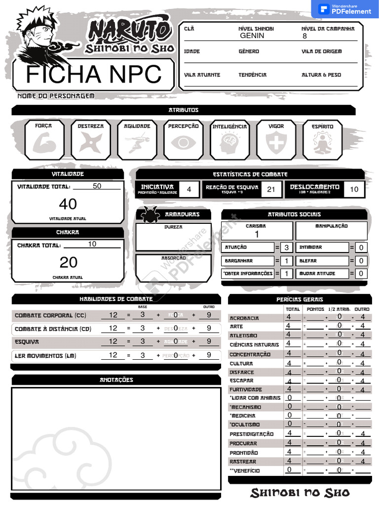 Ficha de NPC | PDF