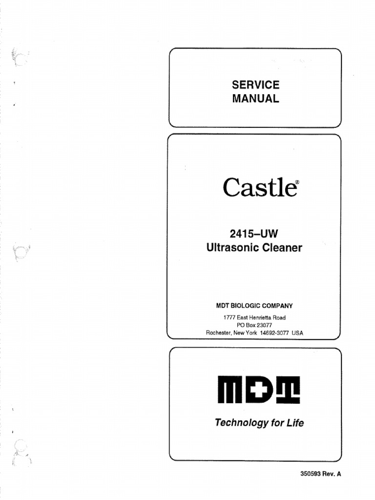Castle 2415 UW Serviceschematicl | PDF | Washing Machine | Ultrasound