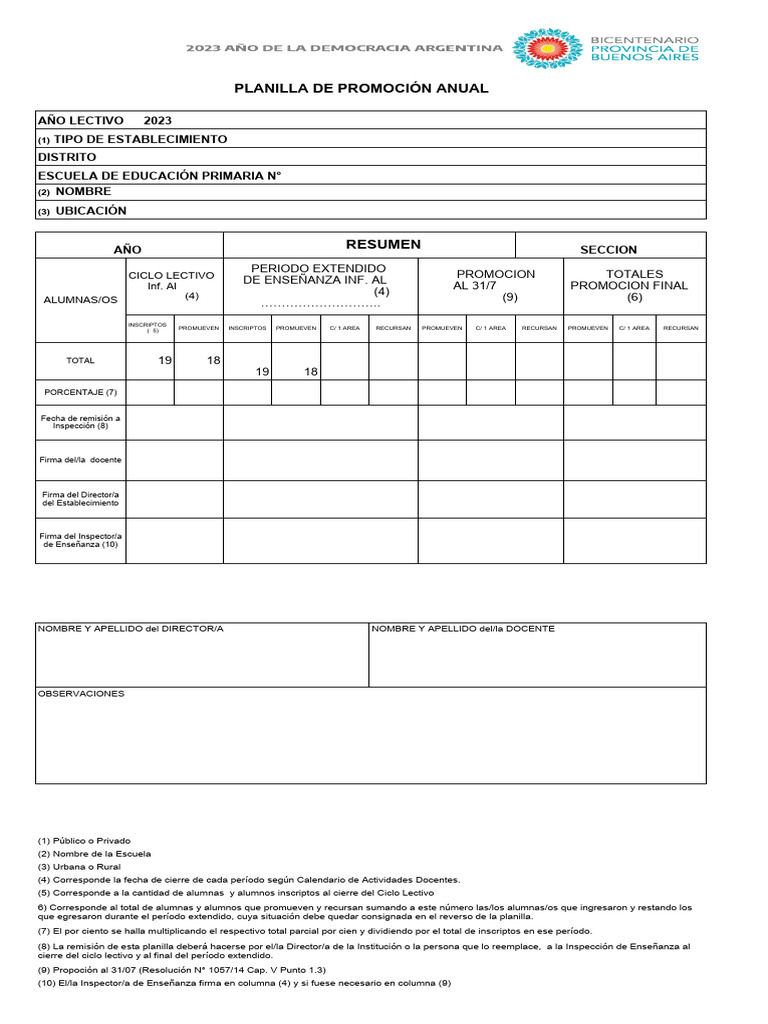 Para 2023 - Planilla Promoción Anual | PDF | Aprendizaje | Juventud