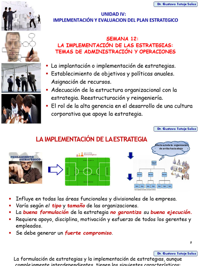 12la Implementación de La Estrategia | PDF | Business | Negocios económicos