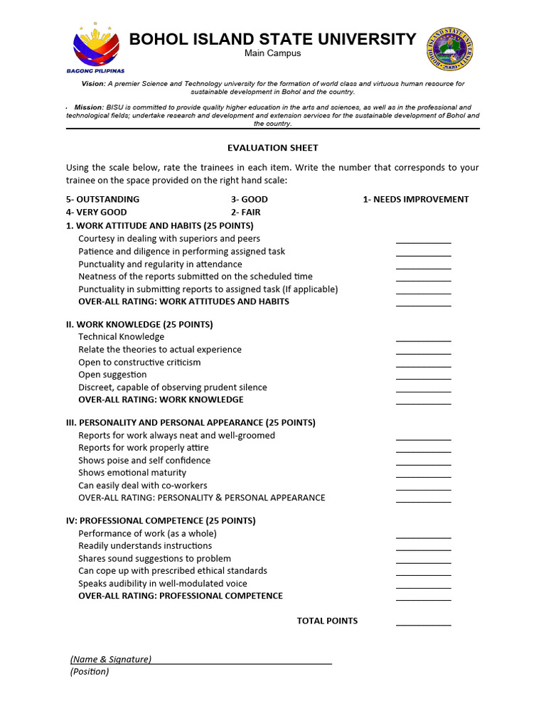 OJT-EVALUATION-FORM | Download Free PDF | Social Psychology | Psychological Concepts