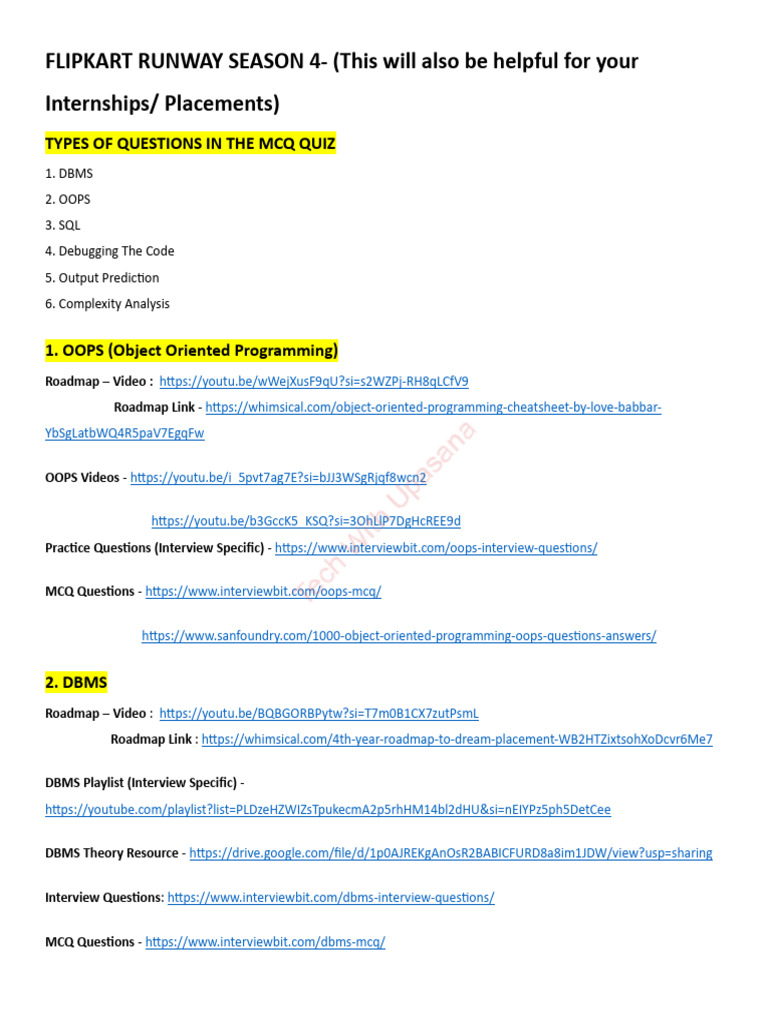 Flipkart Runway Preparation | PDF
