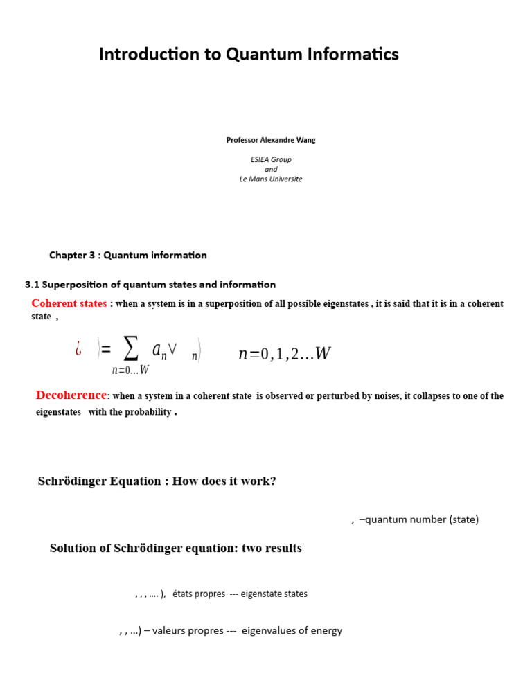 Chap3 Information Quantique | PDF | Spin (Physique) | Photon