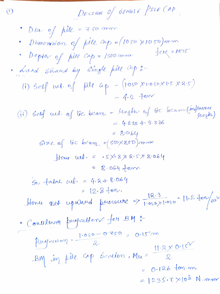 DESIGN OF SINGLE PILE CAP | PDF