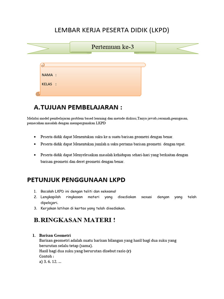 LKPD RPP 3 Nurita | PDF | Griya & Taman