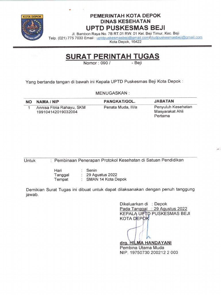 Prokes Pendataan PHBS SMAN 14 | PDF