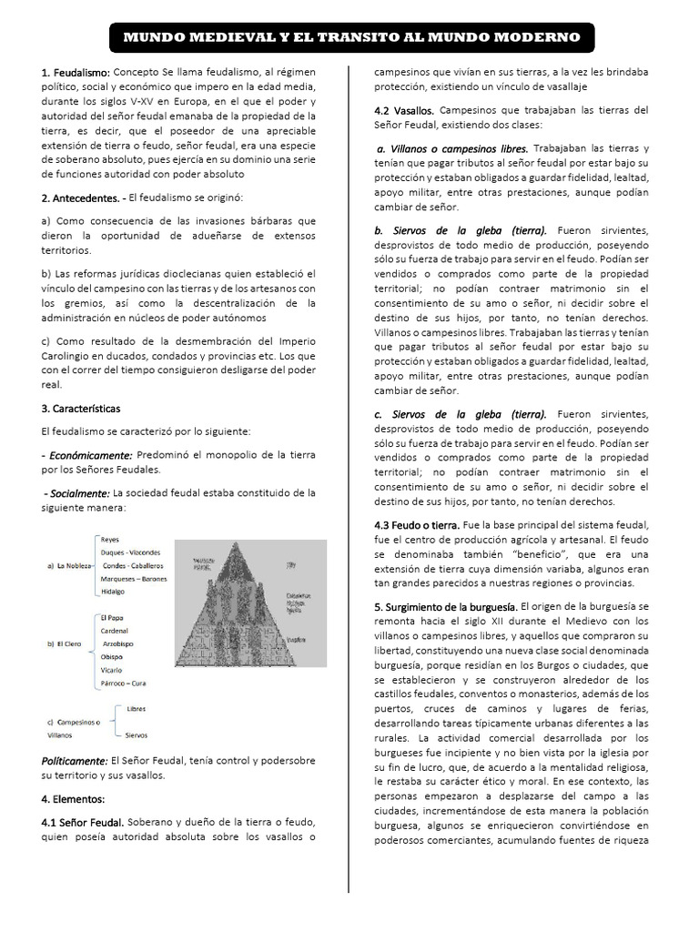 Mundo Medieval | PDF | Feudalismo | Edades medias