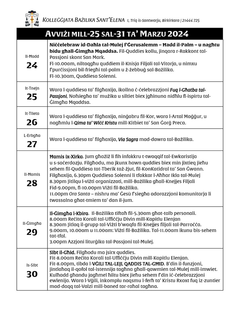 Avvizi 31 Ta' Marzu 2024 | PDF
