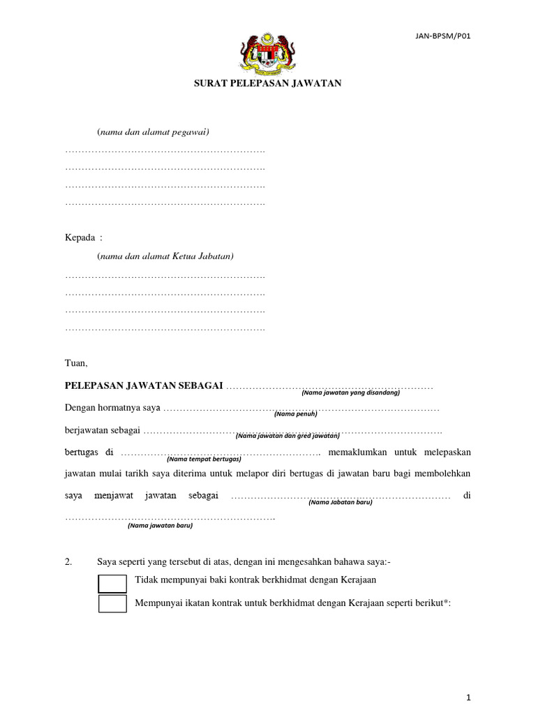 Surat Berhenti Kerja 24 Jam Pdf