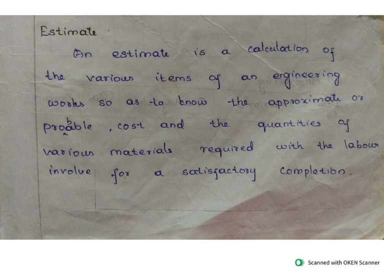 Estimation Unit 1 Notes - 1 | PDF