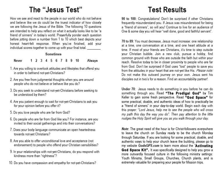 The Jesus Test | PDF | Jesus | God
