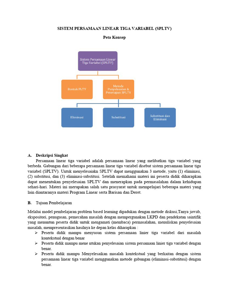 Bahan Ajar 3 (SPLTV) | PDF