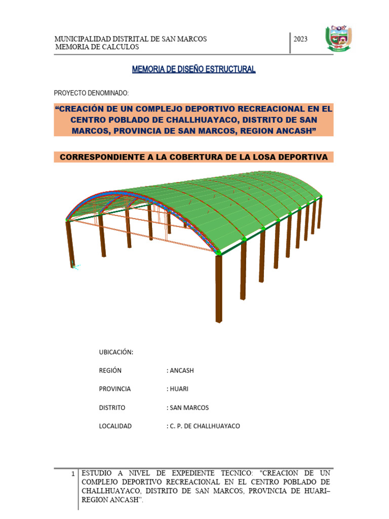 Memoria de Diseno Estructural Final | PDF | Concreto reforzado | Hormigón