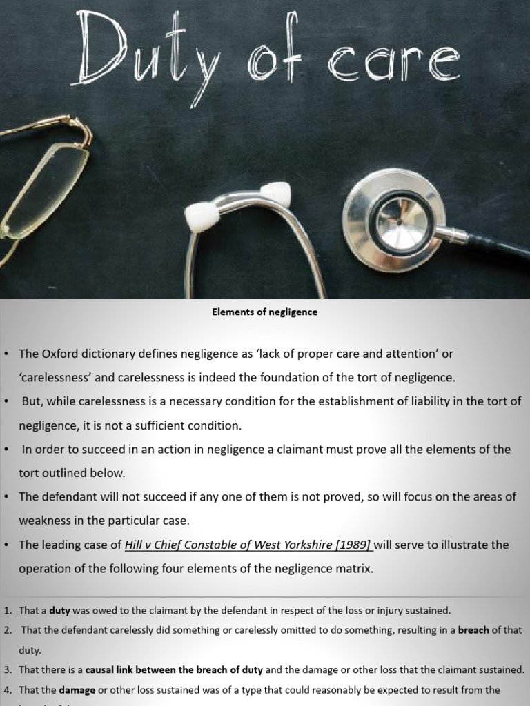 Duty of Care | PDF | Negligence | Duty Of Care