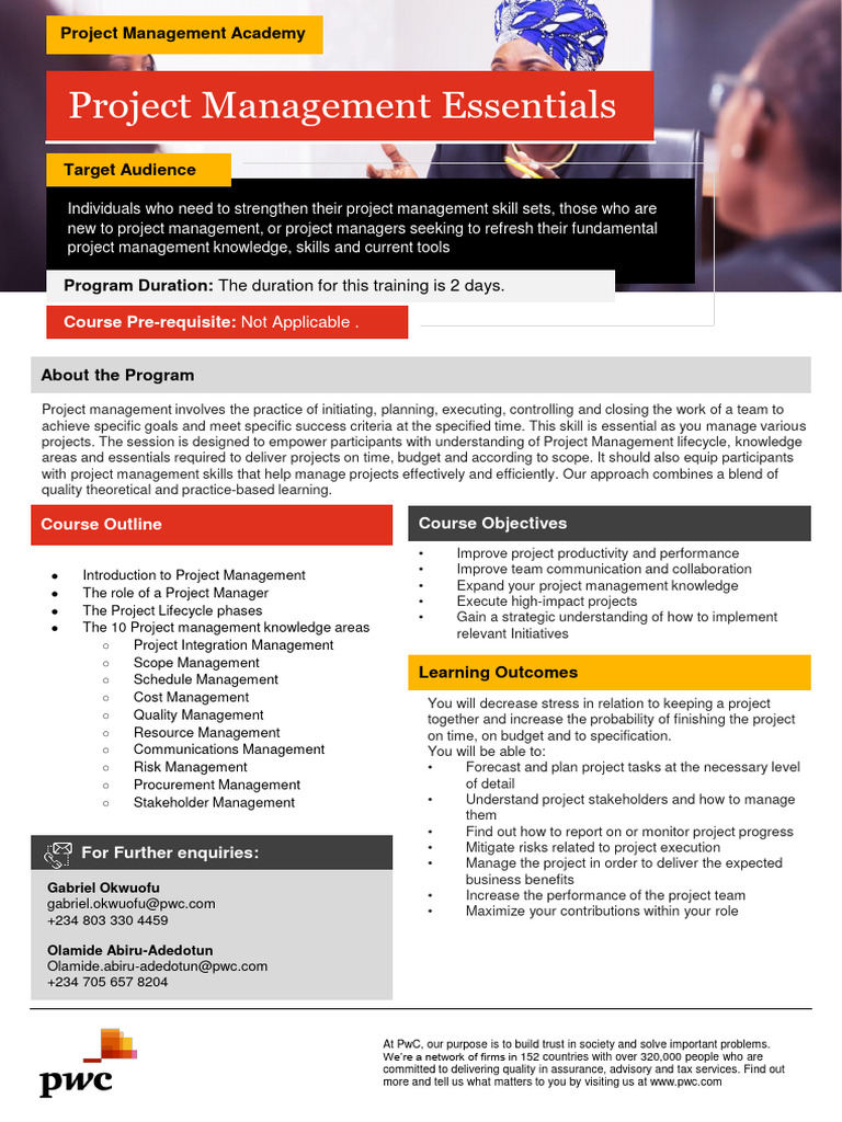 Project Management Essentials Curiculum | Download Free PDF | Project ...