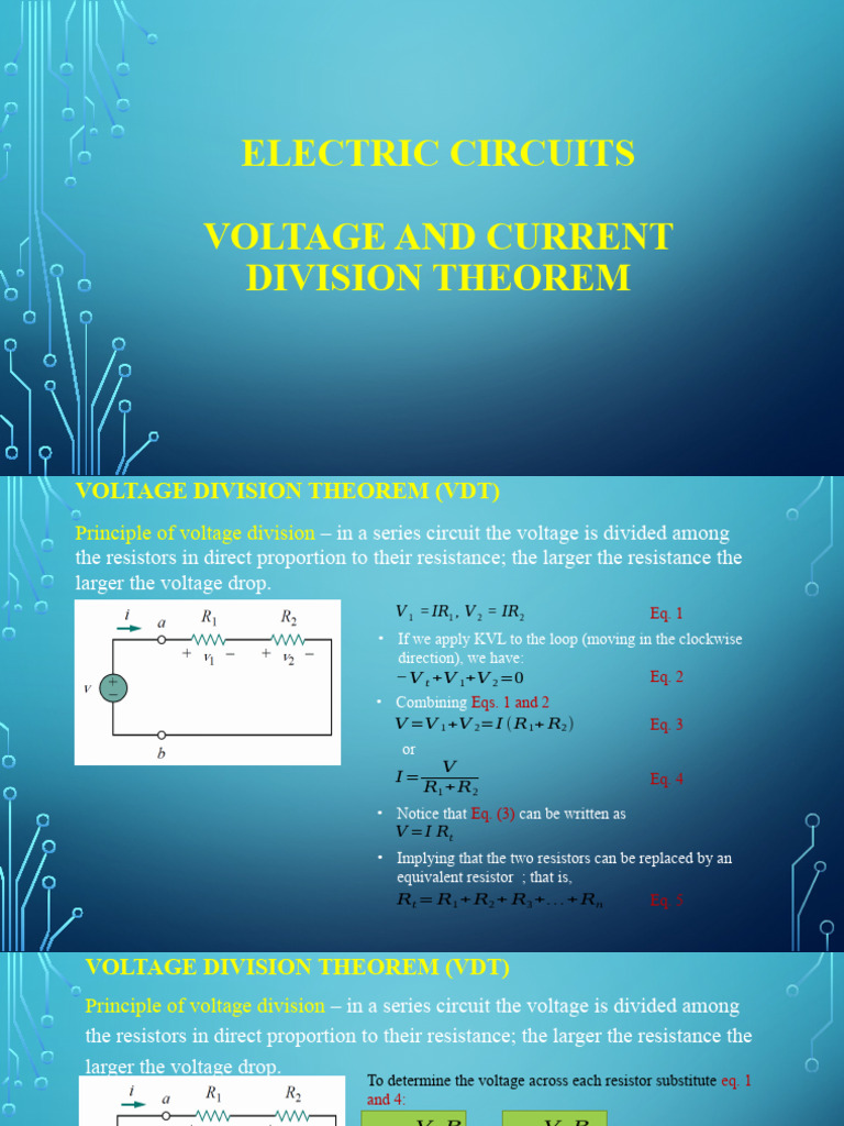 Voltage Division and Circuit Analysis | PDF | Series And Parallel ...