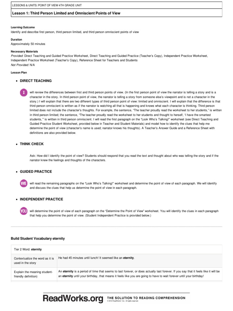 Pov Third Person | PDF | Narration