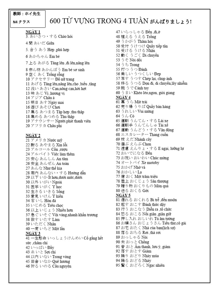Files N4 T V NG 32 Ngày | PDF