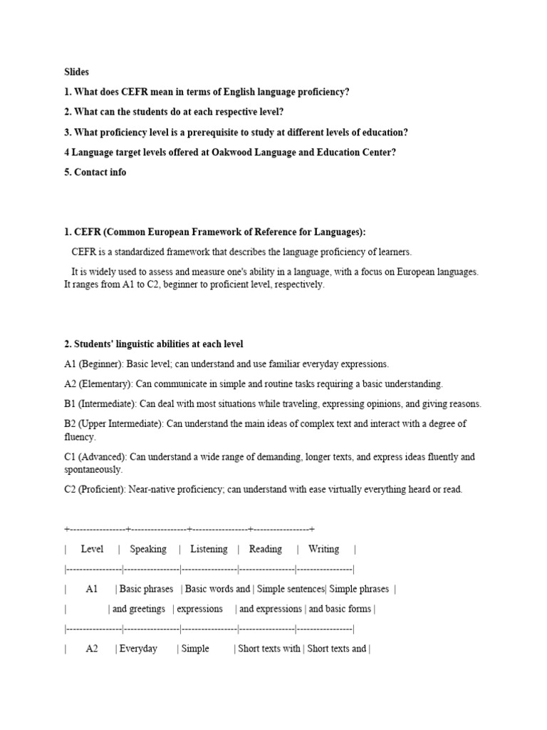 Oakwood Presentation Script | Download Free PDF | International English ...