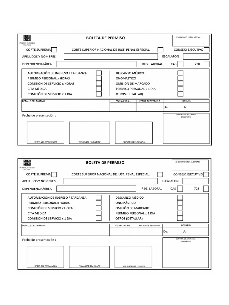 Boleta de Permiso | PDF